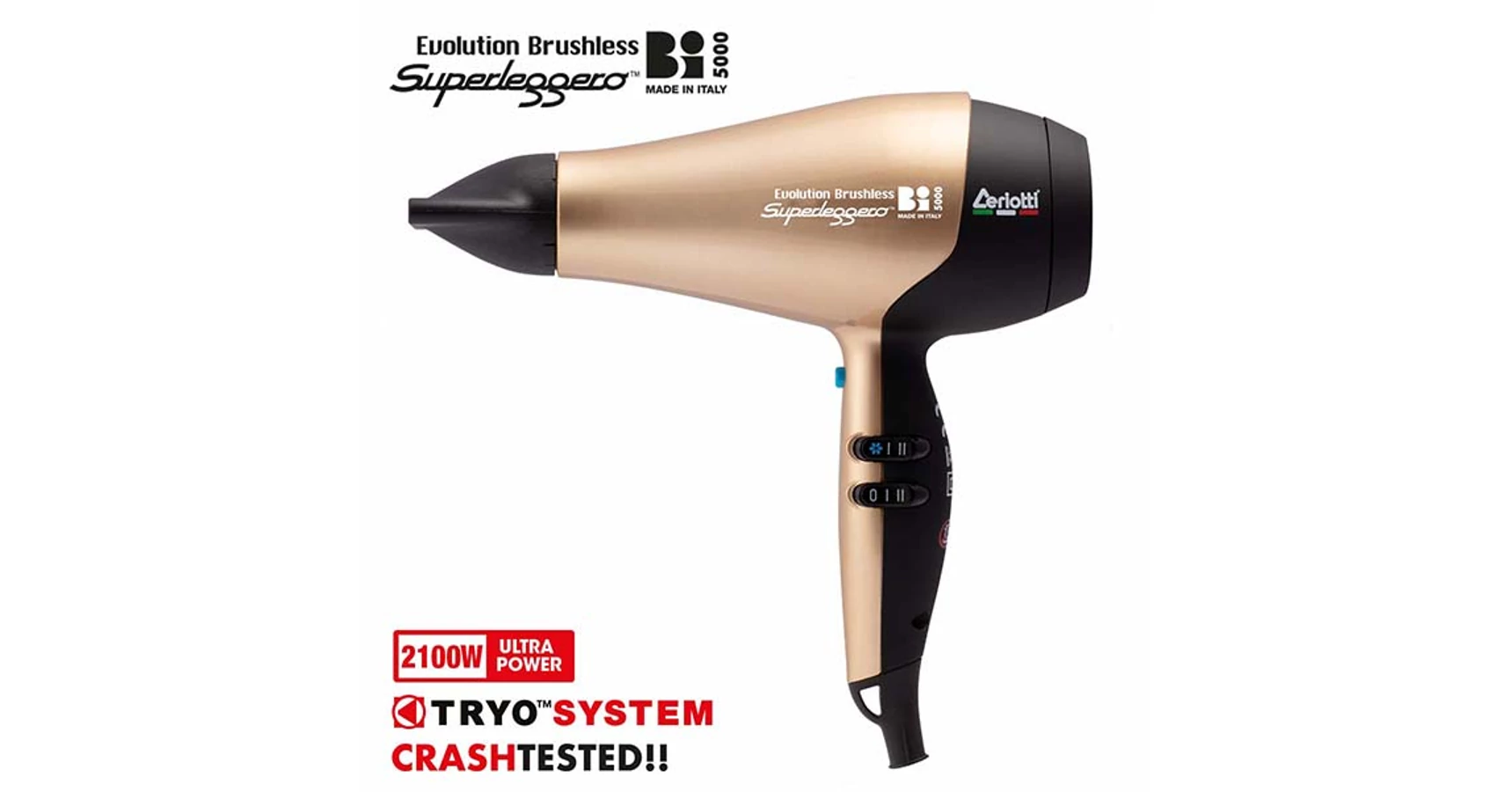 Ceriotti Evolution Bi5000 Brushless Superleggero 2100W arany - Hajszárítók - Hairmony Shop
